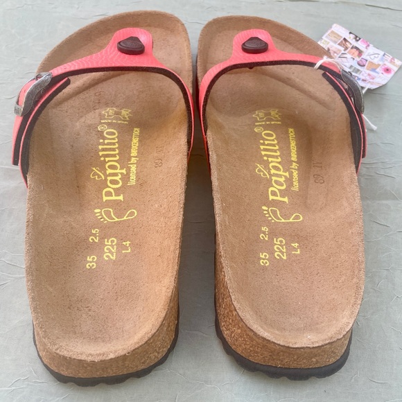 Birkenstock | Shoes | New Birkenstock Papillio Gizeh Turin Coral Orange ...